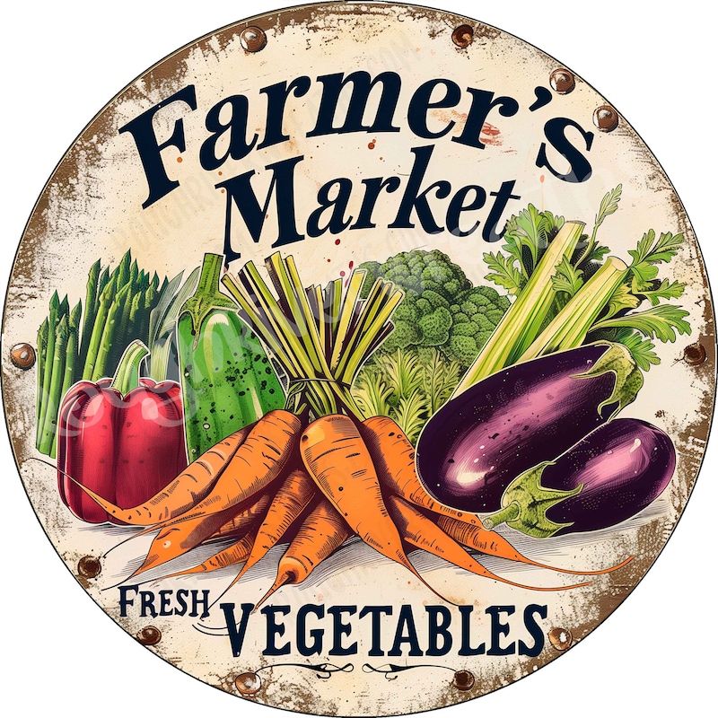 Farmers Market Metal Sign - Etsy