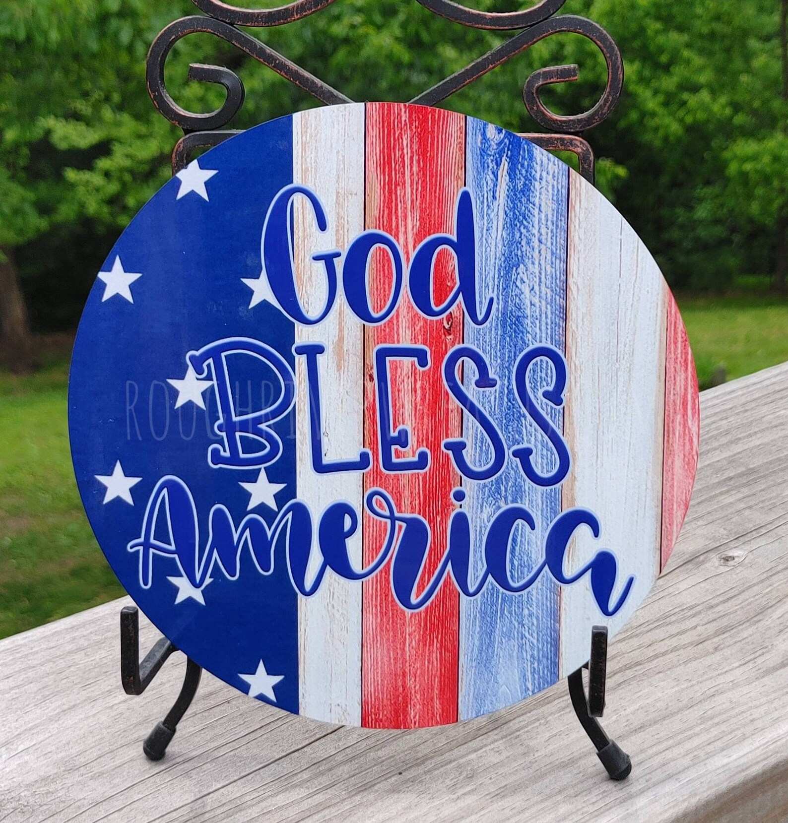 God Bless America Patriotic Wreath Sign Welcome Sign America - Etsy