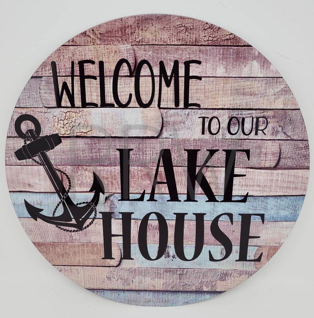 Welcome to the Lake Wreath Sign Lake Wreath Sign Lake Sign - Etsy