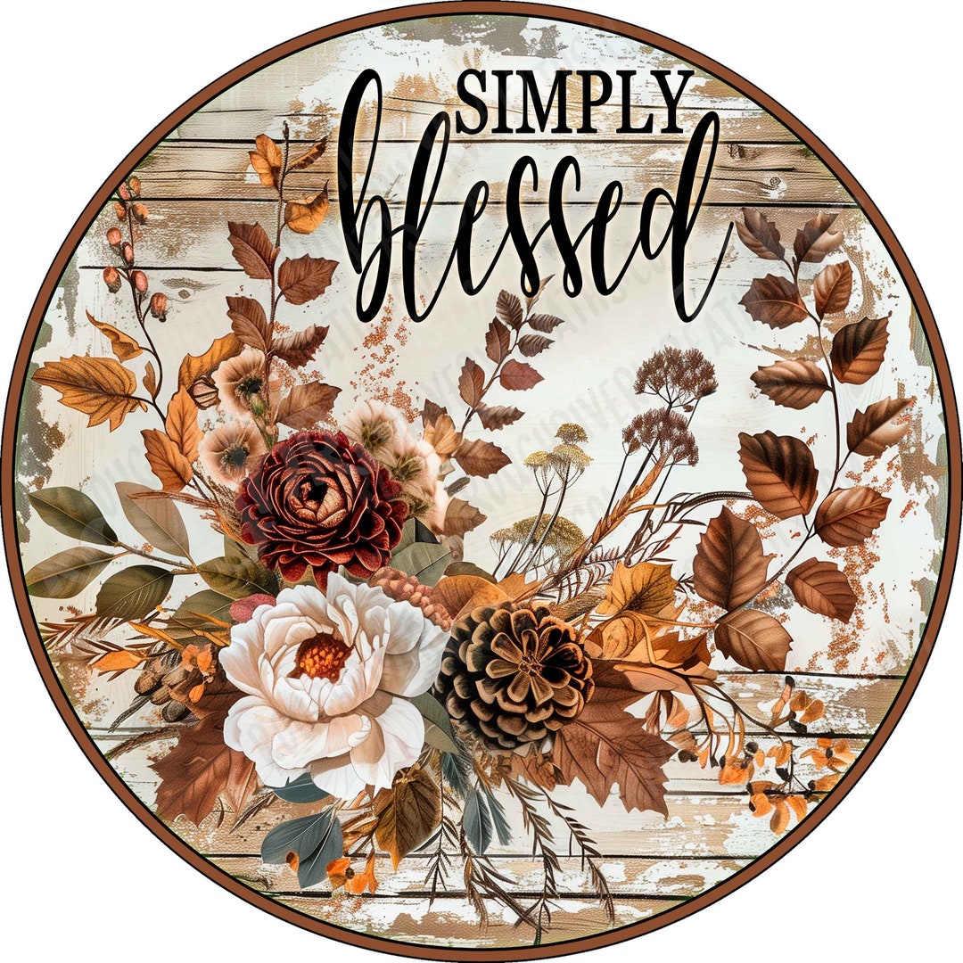 Simply Blessed Fall Wreath Sign, Fall Leaves Sign, Fall Gather Sign ...