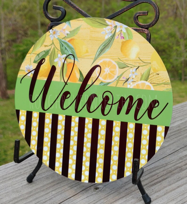 Lemon Wreath Sign Lemon Accent Sign for Wreath Lemon Metal | Etsy