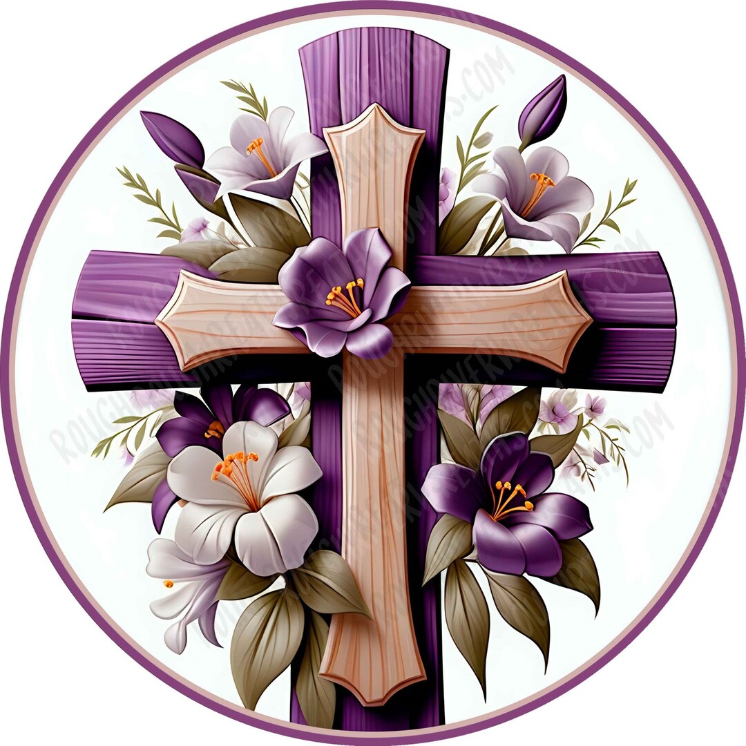 Easter Cross Wreath Sign, Aluminum Wreath Sign, Easter Wreath Sign ...