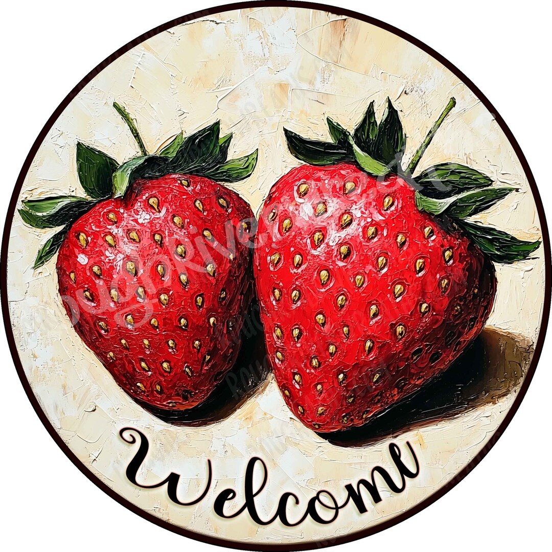 Strawberry Wreath Sign, Strawberry Sign, Welcome Wreath Sign, Aluminum ...