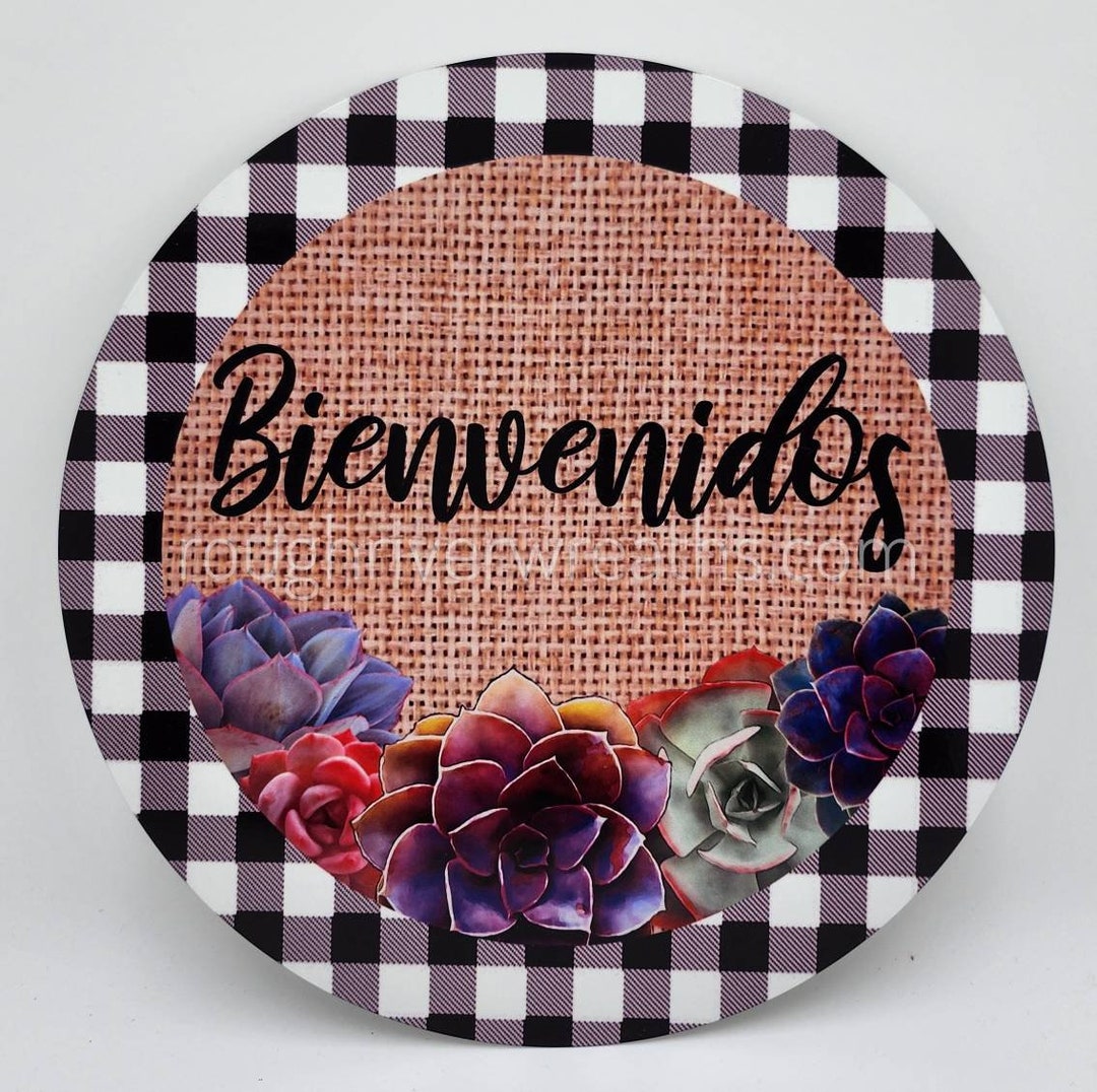 Bienvenidos Sign Farmhouse Sign Buffalo Check Sign Buffalo - Etsy