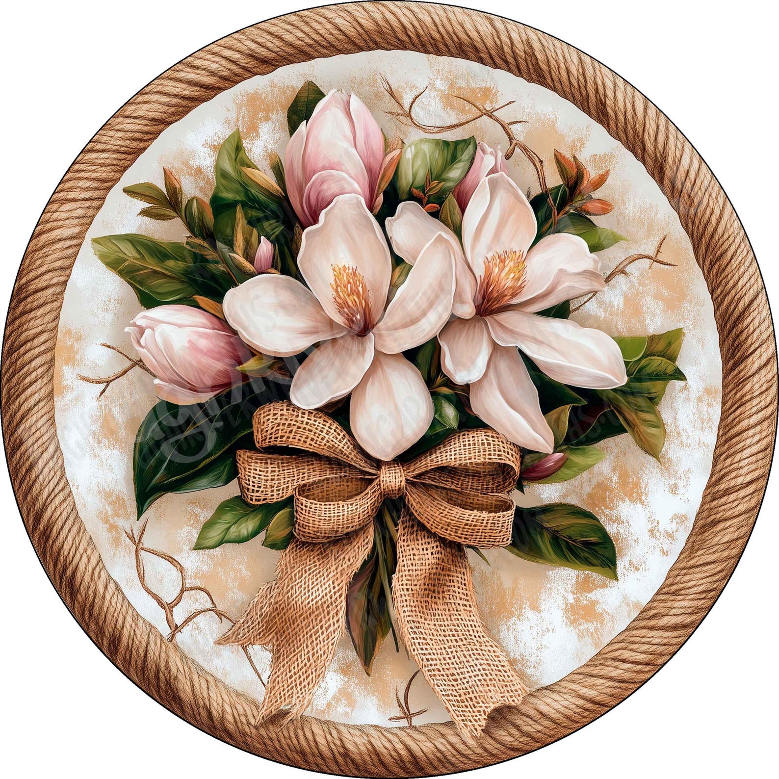 Magnolia Wreath Sign, Farmhouse Magnolia Wreath Sign, Aluminum Sign for ...