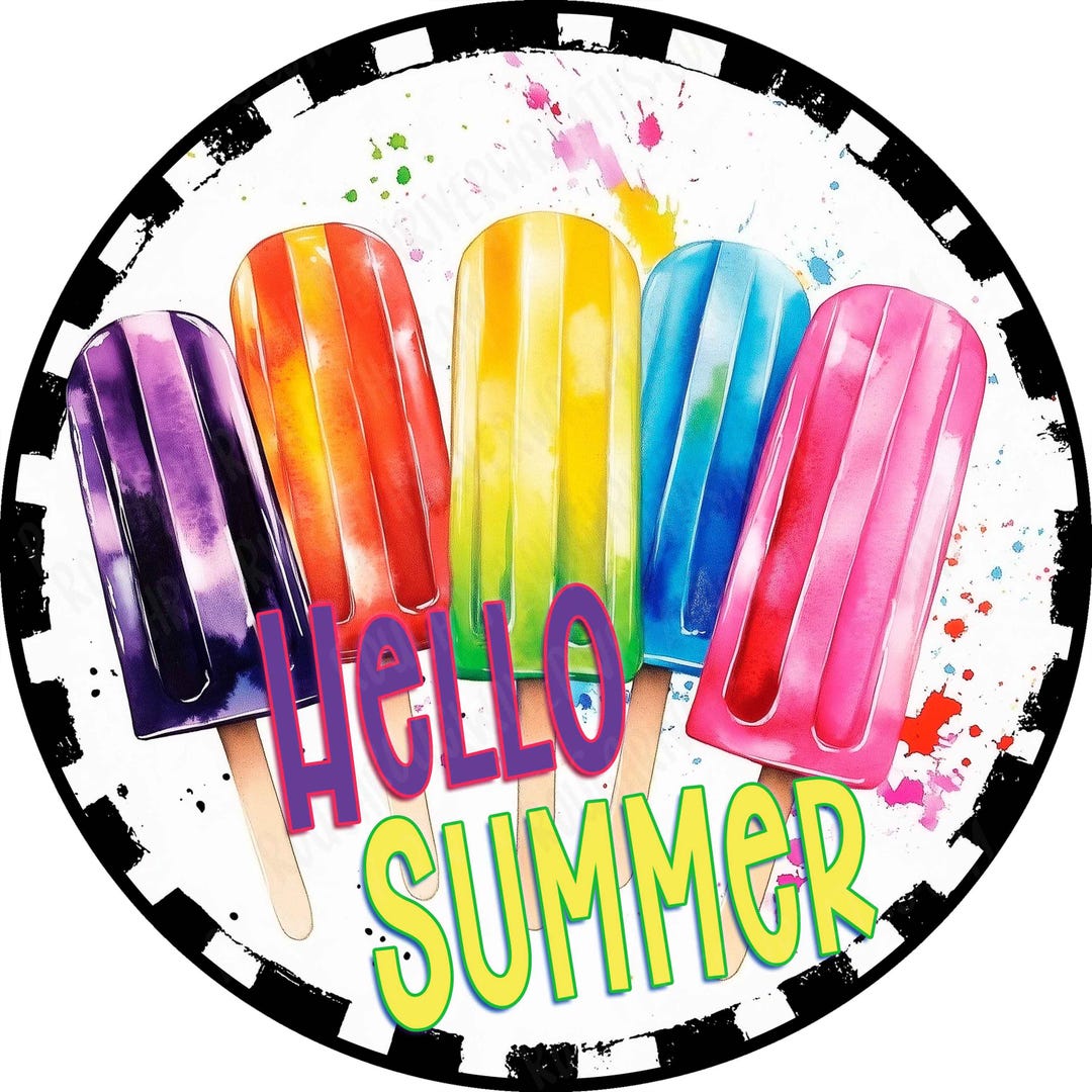 Colorful Summer Popsicle Wreath Sign, Popsicle Sign, Sweet Treat Sign ...