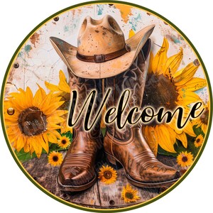 Cowgirl Welcome Sign, Western Wreath Sign, Cowgirl Boots Sign, Cowboy ...