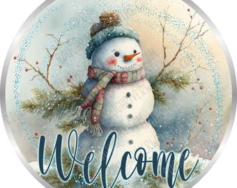 Winter Rose Snowman Sign, Red and Black Snowman Christmas, Wreath Sign ...