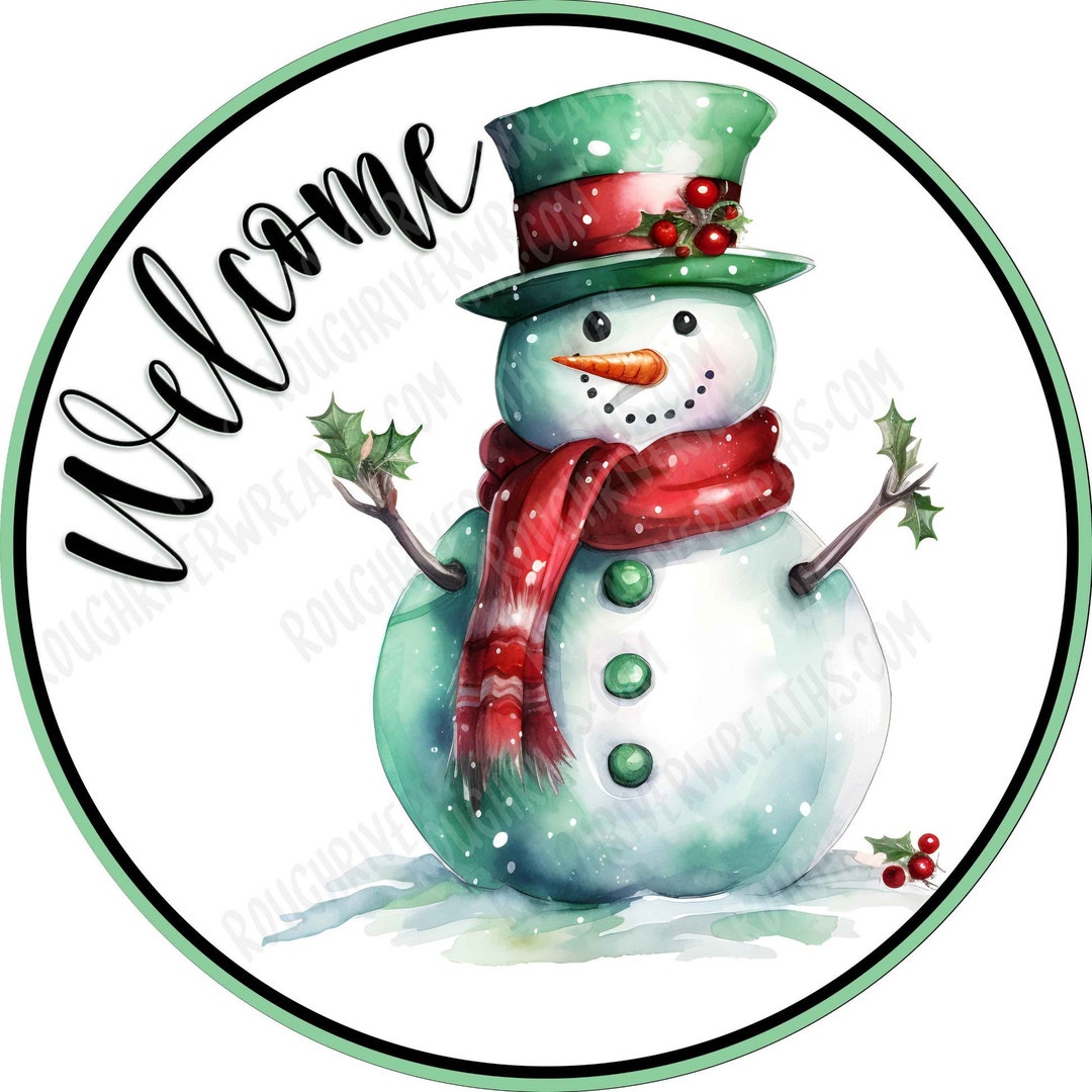Snowman Welcome Wreath Sign Christmas Snowman Wreath Sign - Etsy