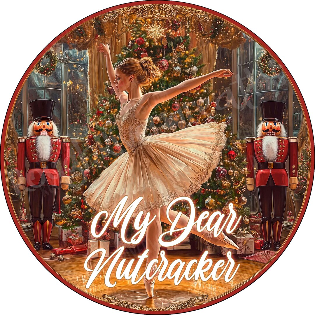 Ballerina Nutcracker Wreath Sign, Christmas Wreath Sign, Nutcracker ...