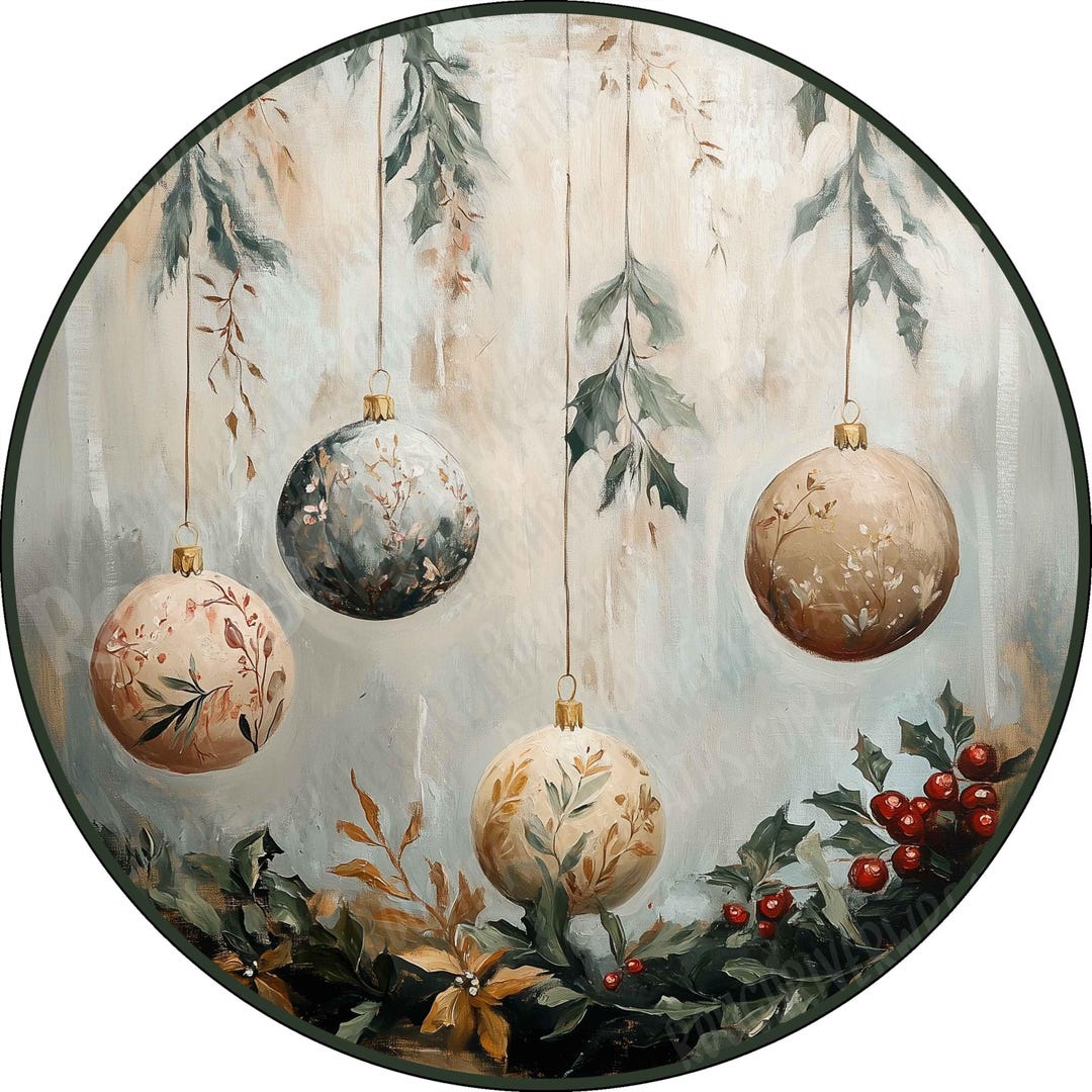 Ornament Sign, Winter Wreath Sign, Bauble Sign, Aluminum Sign for ...