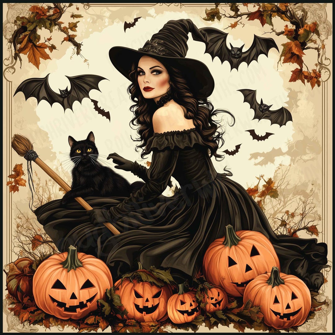 Vintage Inspired Witch Wreath Sign - Fall Wreath Sign - 12x12 Square ...