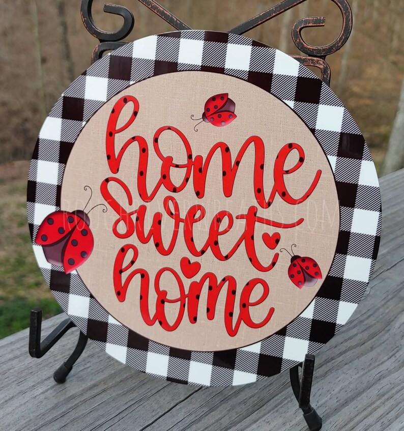 Ladybug Wreath Sign Ladybug Decor Farmhouse Sign Farmhouse | Etsy