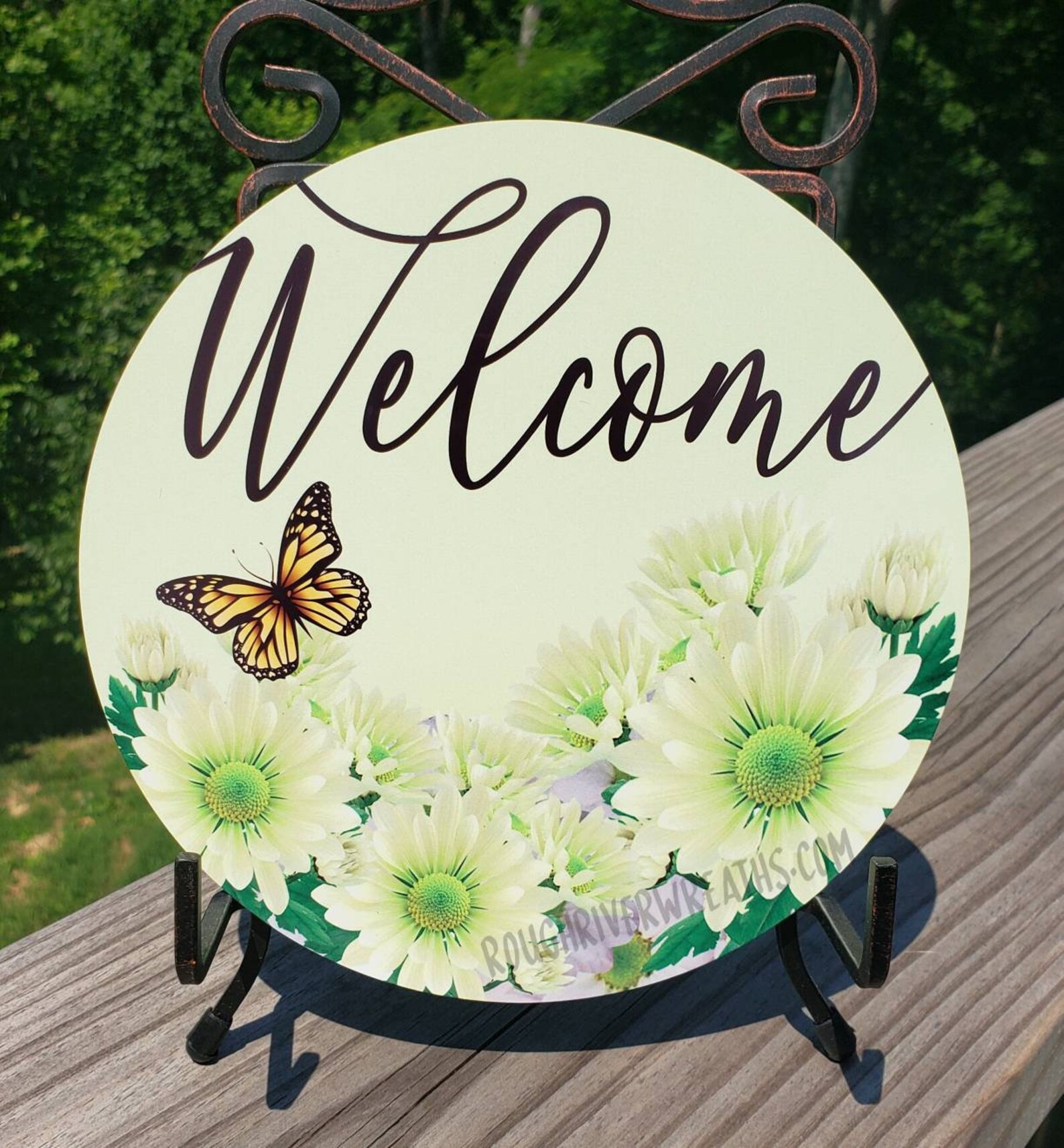 Welcome Wreath Sign Daisy Welcome Sign Elegant Welcome - Etsy