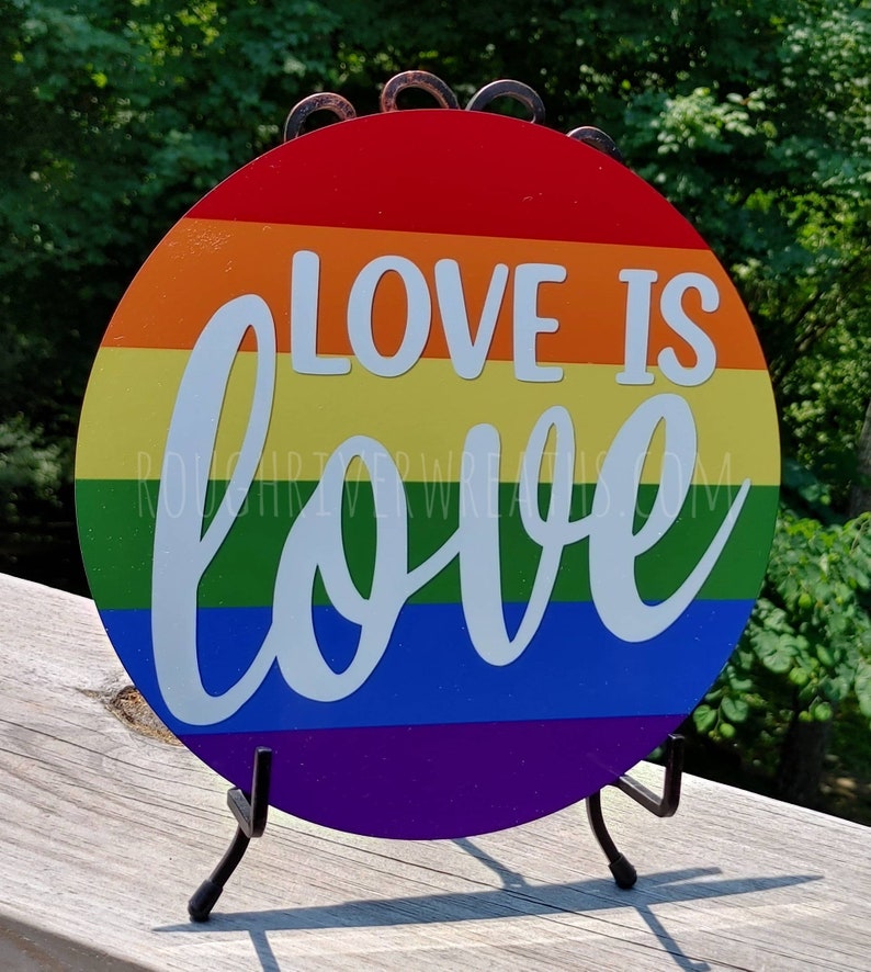 Love is Love Wreath Sign Christmas Pride Sign Rainbow Sign - Etsy