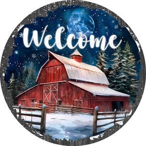 Winter Wreath Sign, Winter Barn Sign, Country Christmas Sign, Christmas ...