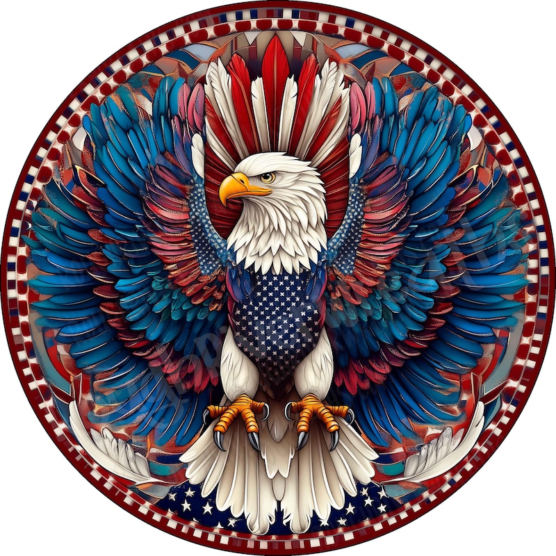 American Flag Circle Sign - Etsy