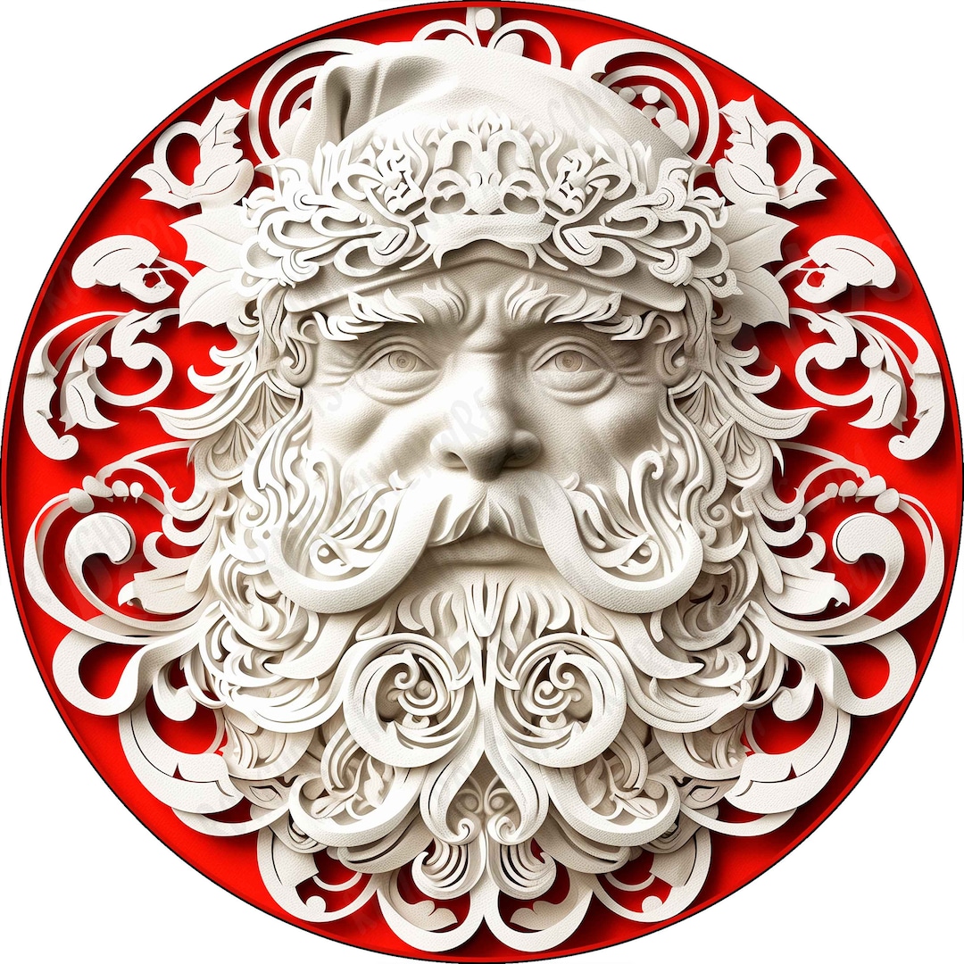 Santa Wreath Sign, Santa Face Sign, Santa Sig, Aluminum Sign for Wreath ...