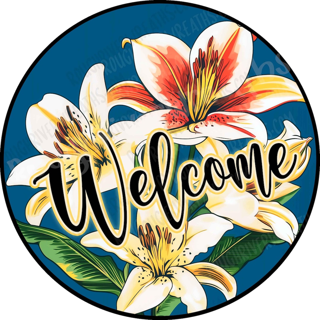 Comic Book Welcome Sign With Lilies, Aluminum Sign for Wreath, Comic ...