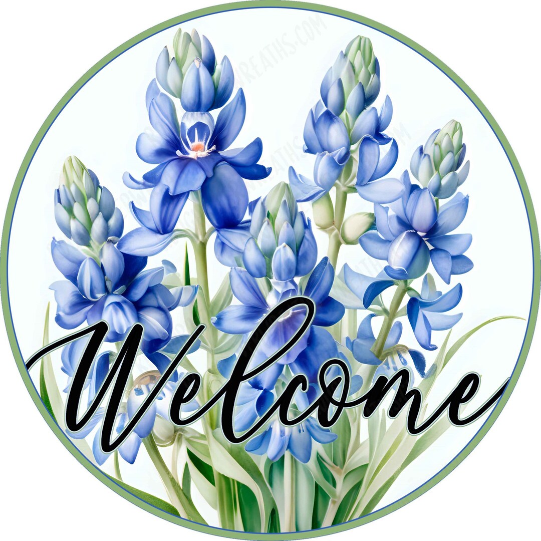 Blue Bonnet Wreath Sign, Farmhouse Sign, Colorful Wreath Sign, Wreath ...