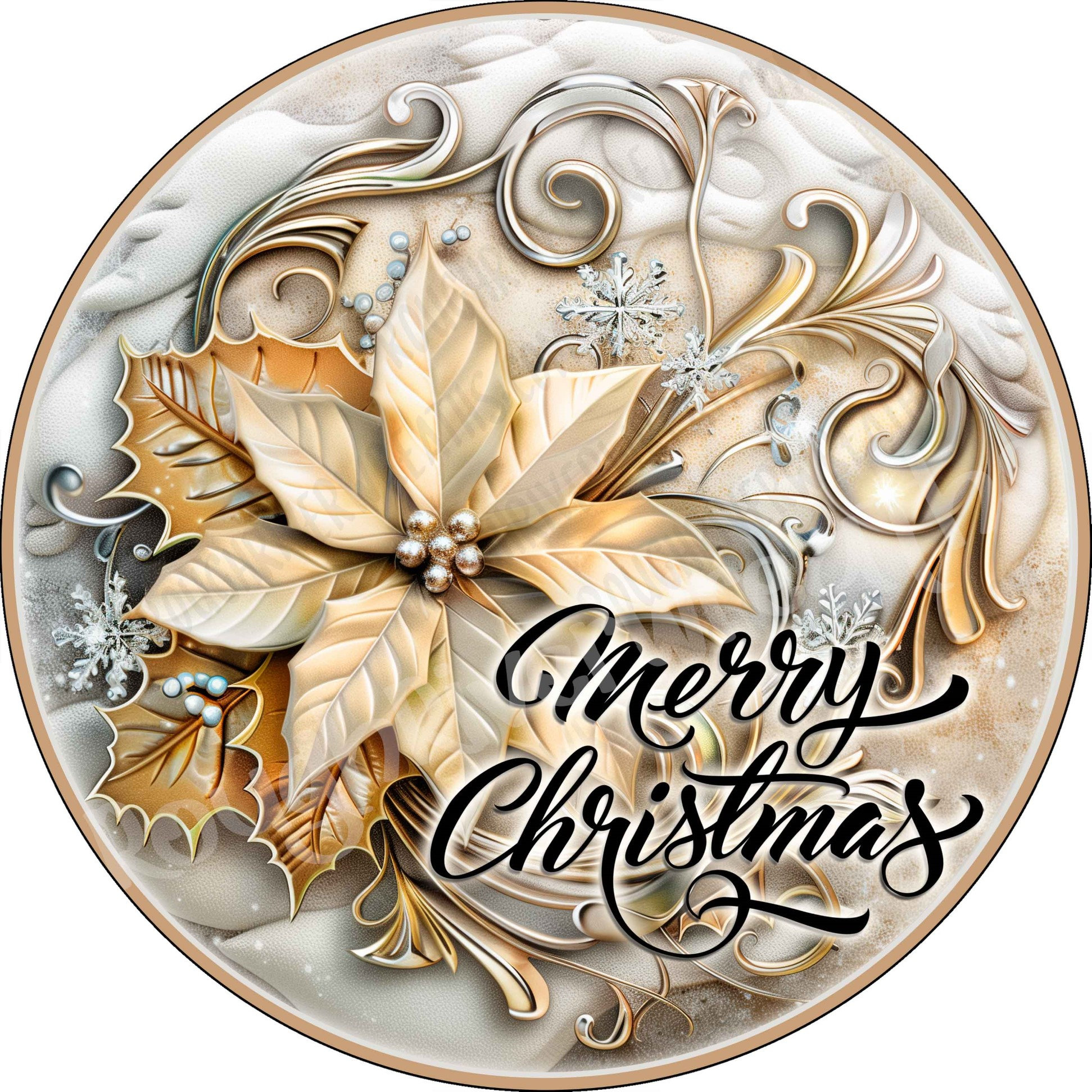 Ornament Sign, Gold Ornament Wreath Sign, Bauble Sign, Aluminum Sign ...