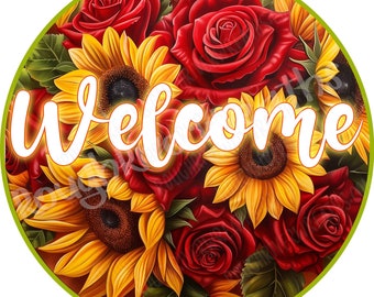 Sunflower Wreath Sign, Sunflower Wreath Accent Sign, Blue Bird Wreath ...