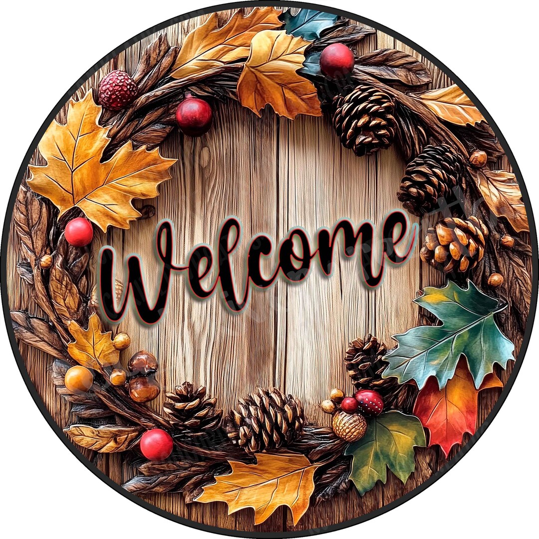 Fall Wreath Sign, Floral Fall Sign, Pumpkin Wreath Sign, Aluminum Sign ...