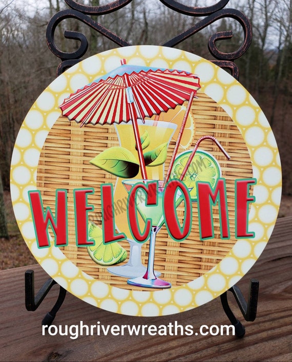 Summer Welcome Sign Sign With Drinks Poolhouse Sign | Etsy