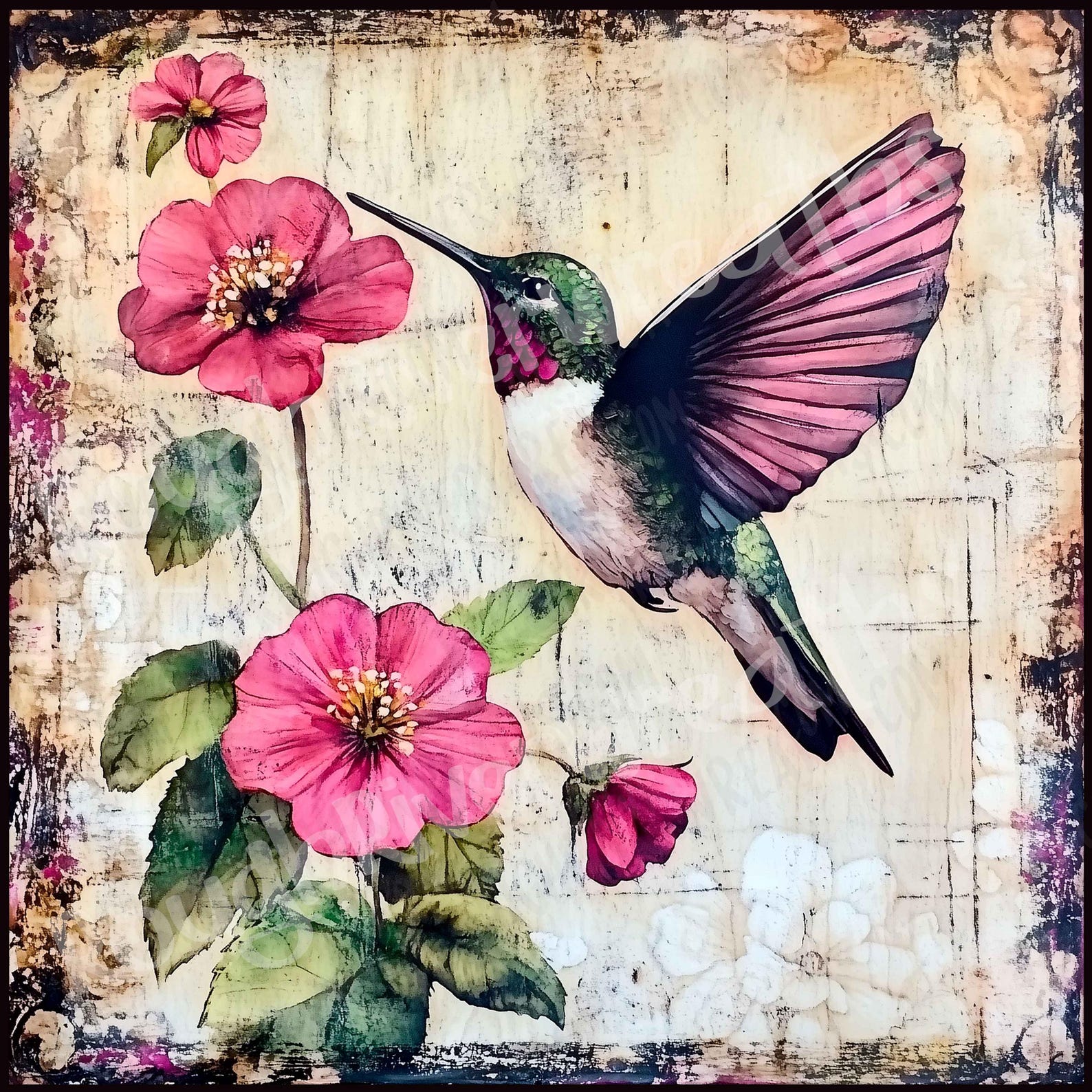 Hummingbird Wreath Sign - 12x12 Square Hummingbird Sign - Aluminum Sign ...