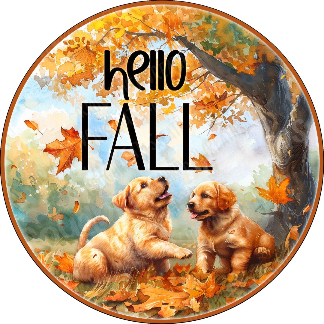 Cute Puppy Fall Wreath Sign, Fall Sign, Labrador Wreath Sign, Cute Fall ...