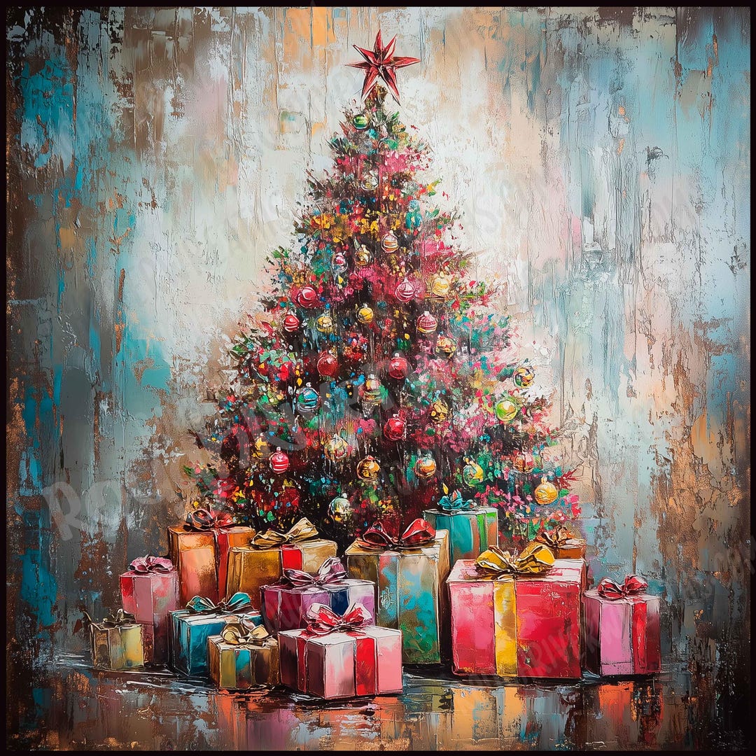 Distressed Christmas Tree Wreath Sign - 12x12 Square Santa Sign ...