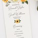 Rustic Sunflower Wedding Program Template, Sunflower Printable Wedding ...