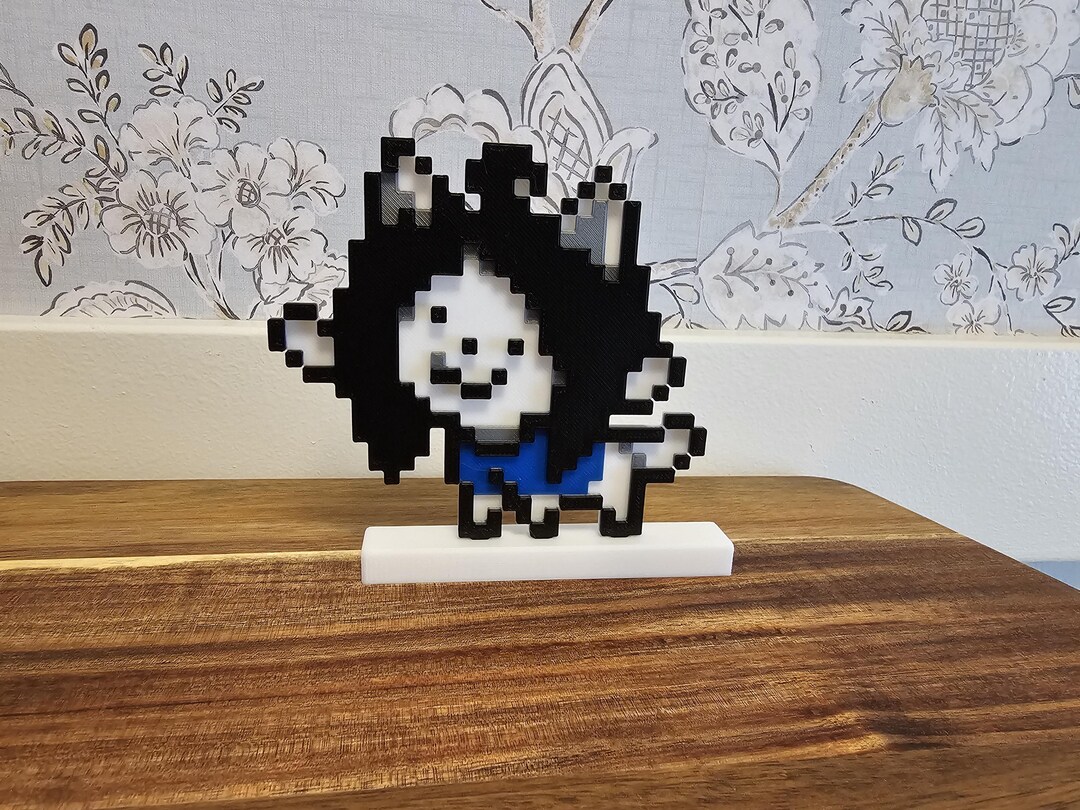 Temmie 3D Printed Figurine With Stand as Seen in Undertale / Deltarune ...