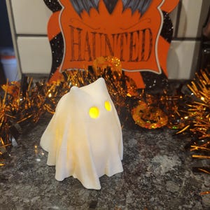 Halloween Ghost Cat - Includes Tealight - 3D Printed Spooky Decoration ...