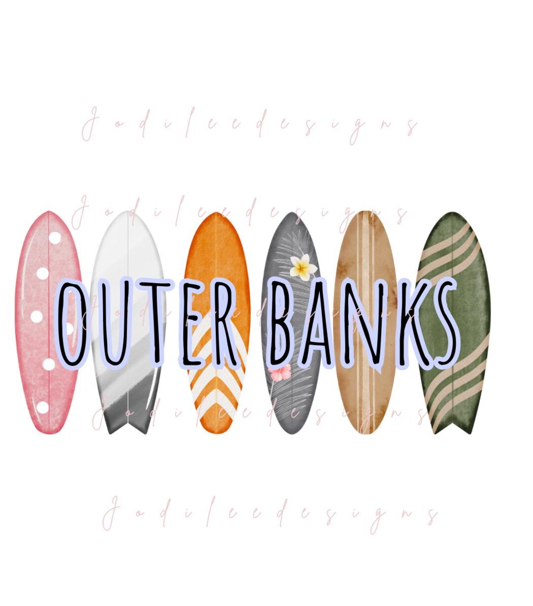 Outer | Banks | Surfboard | OBX | PNG - Etsy