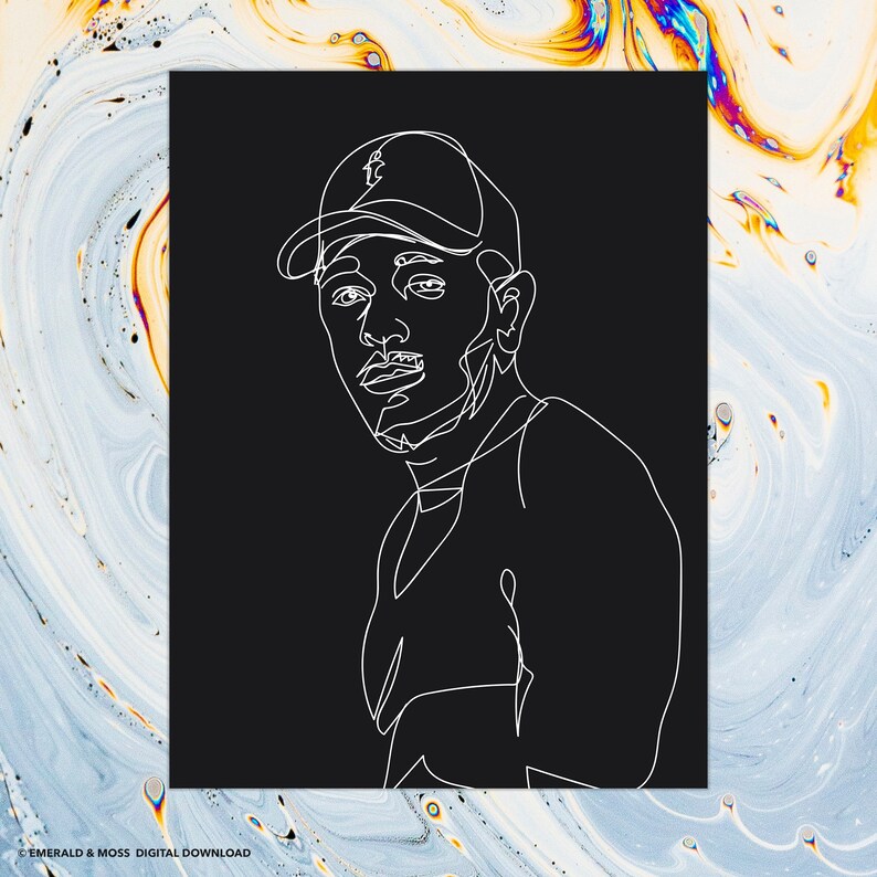 Kendrick Lamar Line Art Print | Digital Download - Etsy