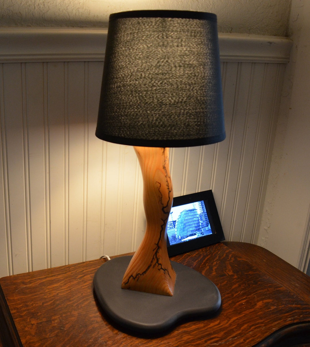 Lichtenberg Lamp, Table Lamp, Unique Lamps, Wood Table Lamps, Fractal ...
