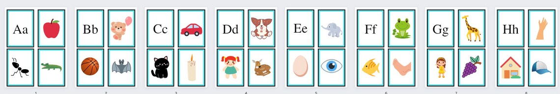 ABC Matching Learning Flashcard Game - Etsy
