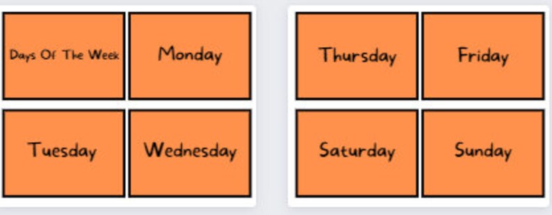 Days of the Week Flashcards, PDF Digital Download - Etsy