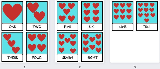 1-10 Heart Flashcards, PDF Digital Download - Etsy
