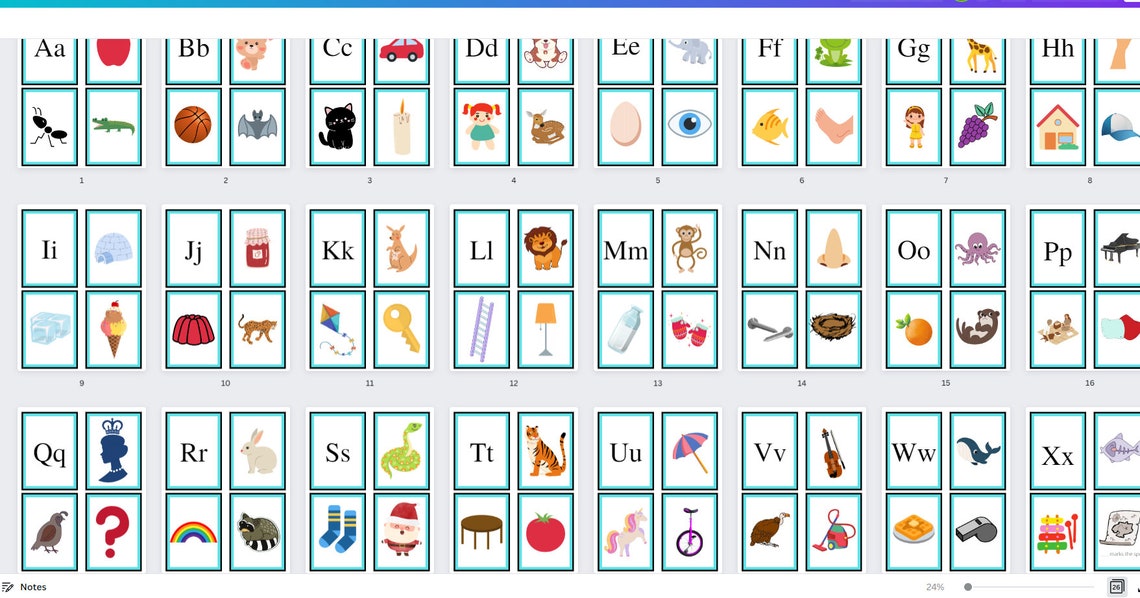 ABC Matching Learning Flashcard Game - Etsy