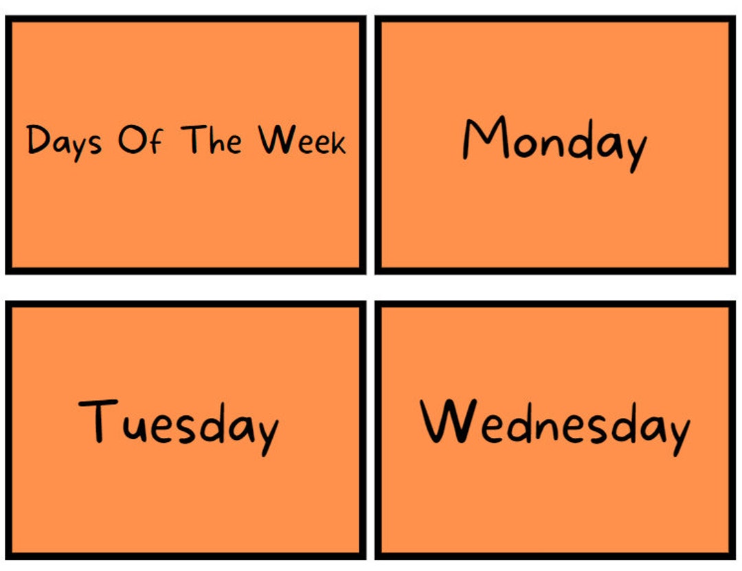Days Of The Week Flashcards PDF Digital Download Etsy days-of-the-week-flashcards-pdf-digital-download-etsy