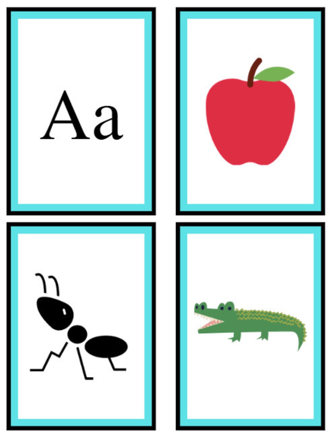 ABC Matching Learning Flashcard Game - Etsy