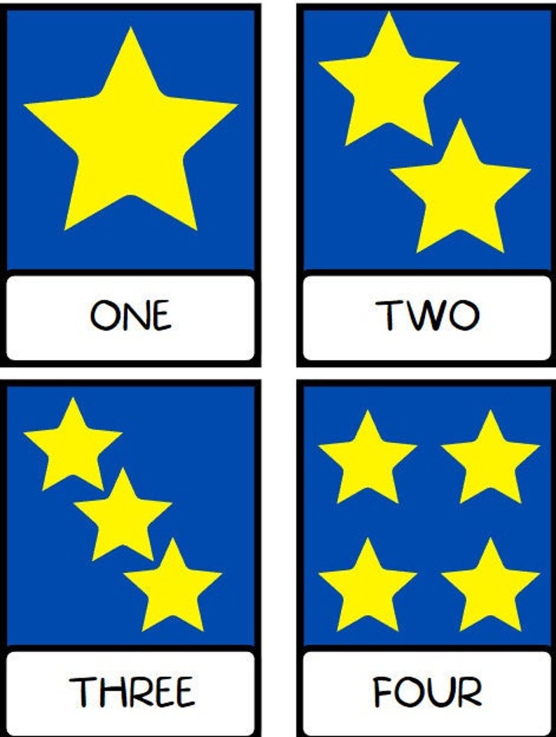 1-10 Star Flashcards, PDF Digital Download - Etsy