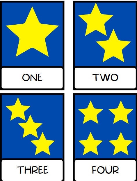 1-10 Star Flashcards, PDF Digital Download - Etsy