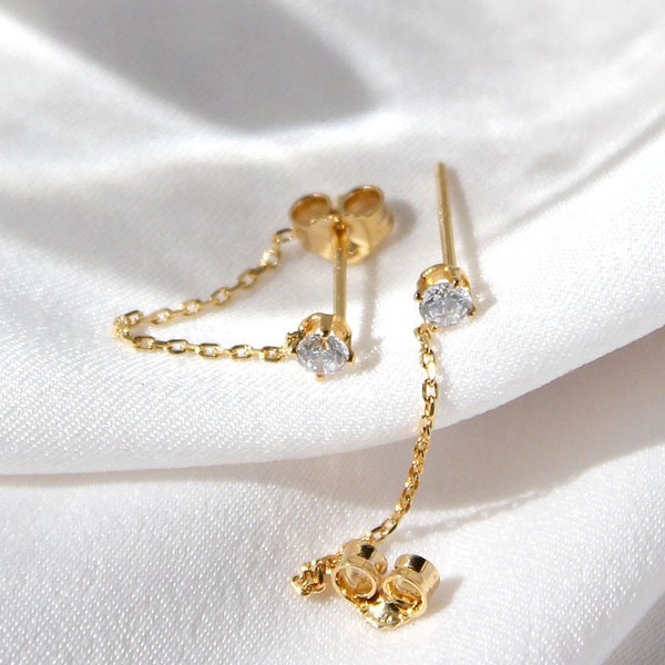 Gold Chain Earrings - Etsy