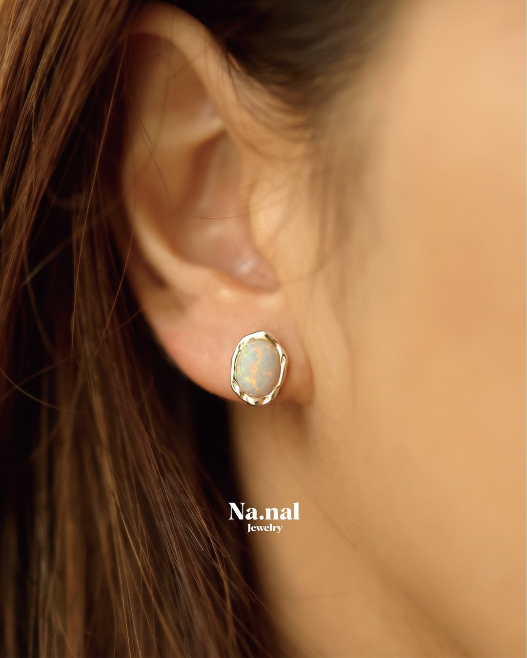 Large Opal Earrings , Vintage Silver Opal Stud Earrings, Fire Opal Stud ...
