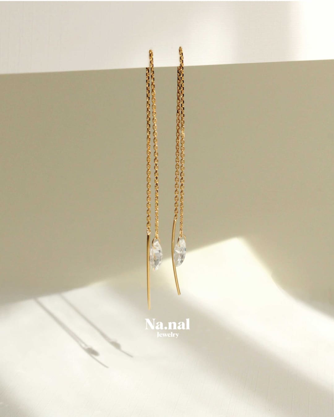 Crystal Long Dangle Earrings, Crystal Threader Drop Earrings, Long ...