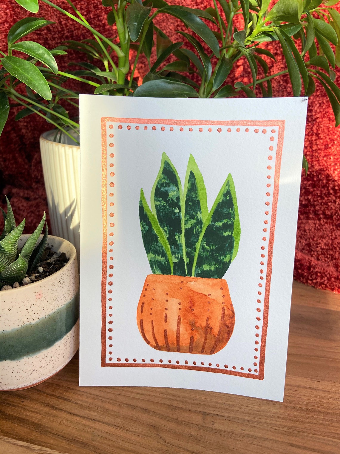 Snake Plant - Watercolor - 5x7 Painting - Etsy