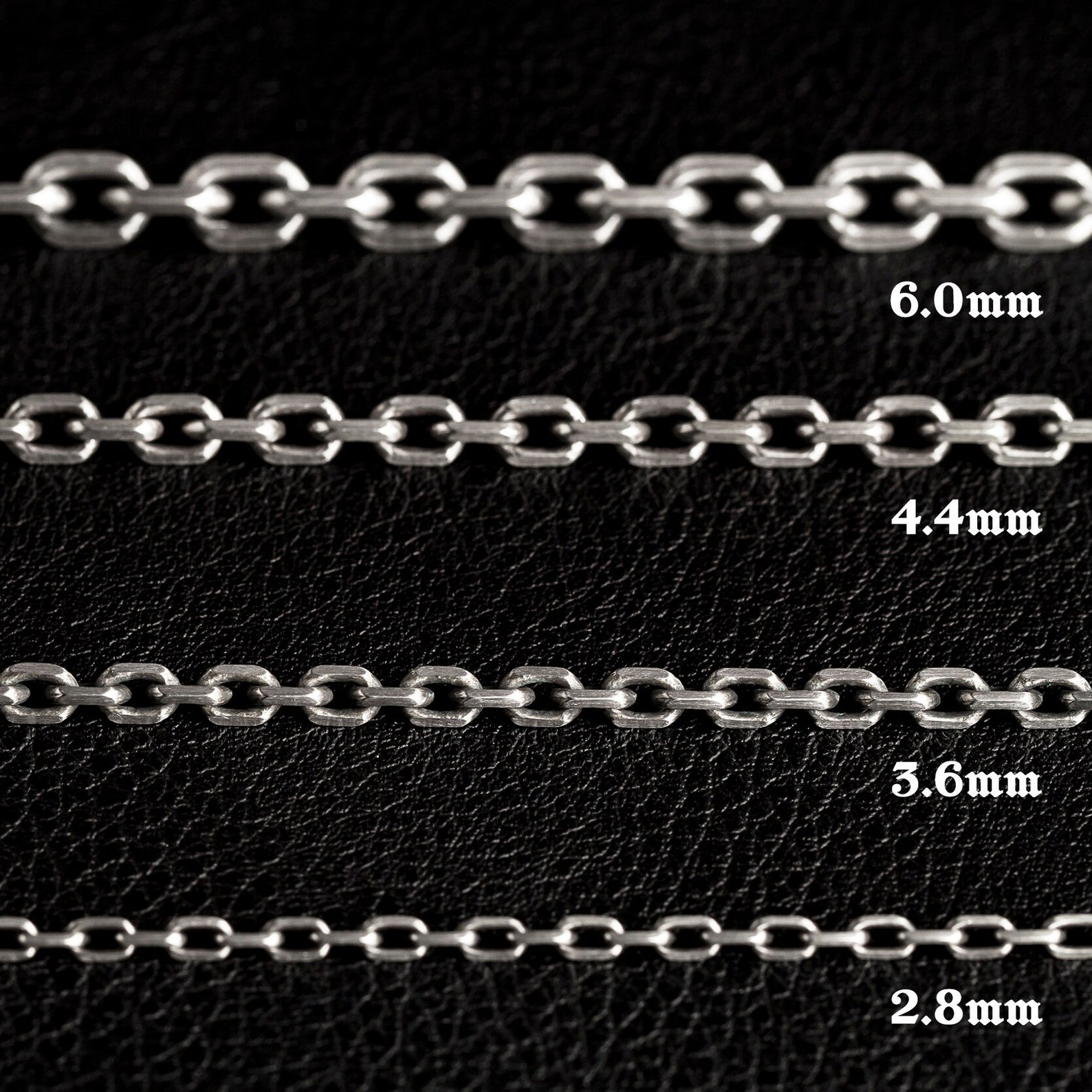 Square Chain Link Necklace 6mm Sterling Silver 925 | Etsy